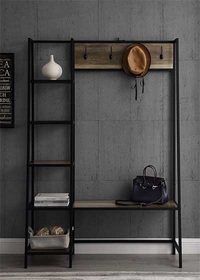 3 Ways an Angled Side Hall Tree Fits in a Small Entry