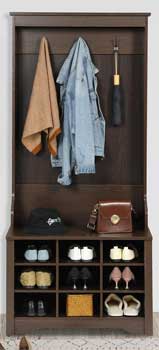 Corner Coat Rack with 8 Hooks + Shoe Shelves!